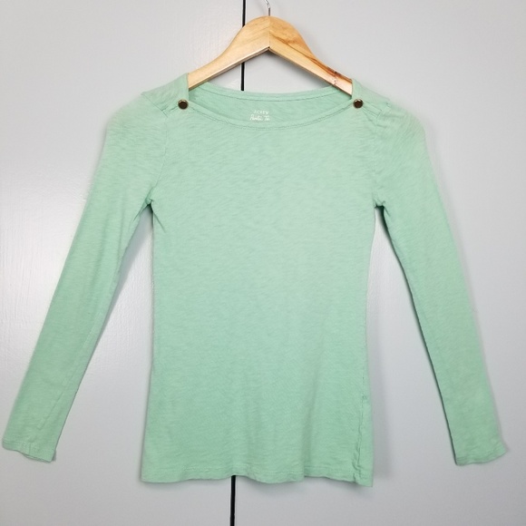 J. Crew | Tops | Jcrew Mint Boat Neck Tee Size Xs C4 | Poshmark